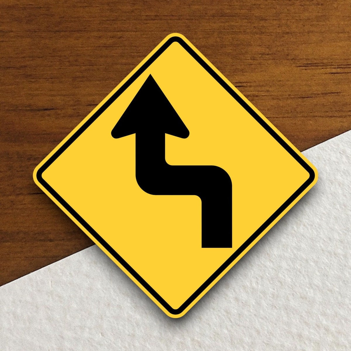 Stickly Reverse Turn Road Sign Stickers, Traffic Sticker, Road Sign ...