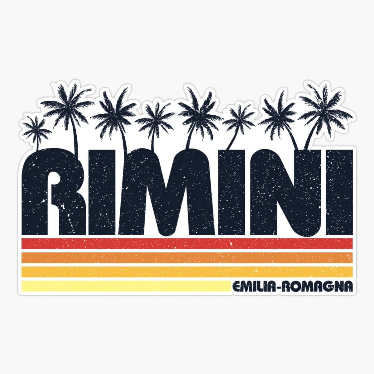 Stickly Rimini Emilia-Romagna Italy Retro Tourism Sticker, Phone Decal ...