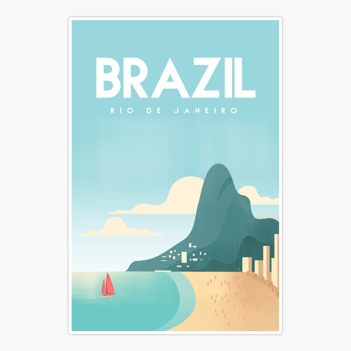 Stickly Rio De Janeiro Ipanema Brazil Poster Sticker, Phone Decal Water ...