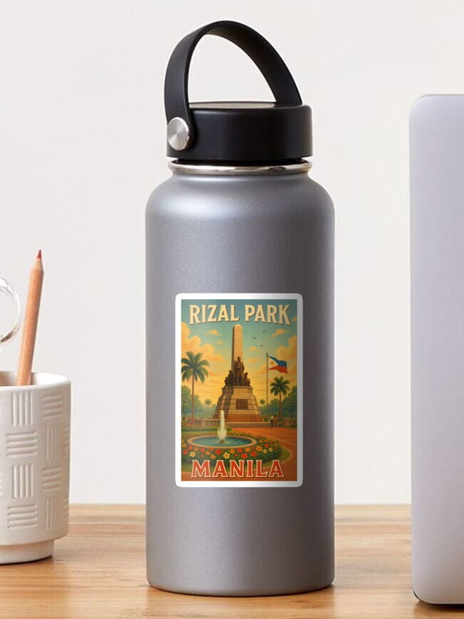 Stickly Rizal Park Manila With Sunset Fountain Sticker, Phone Decal ...