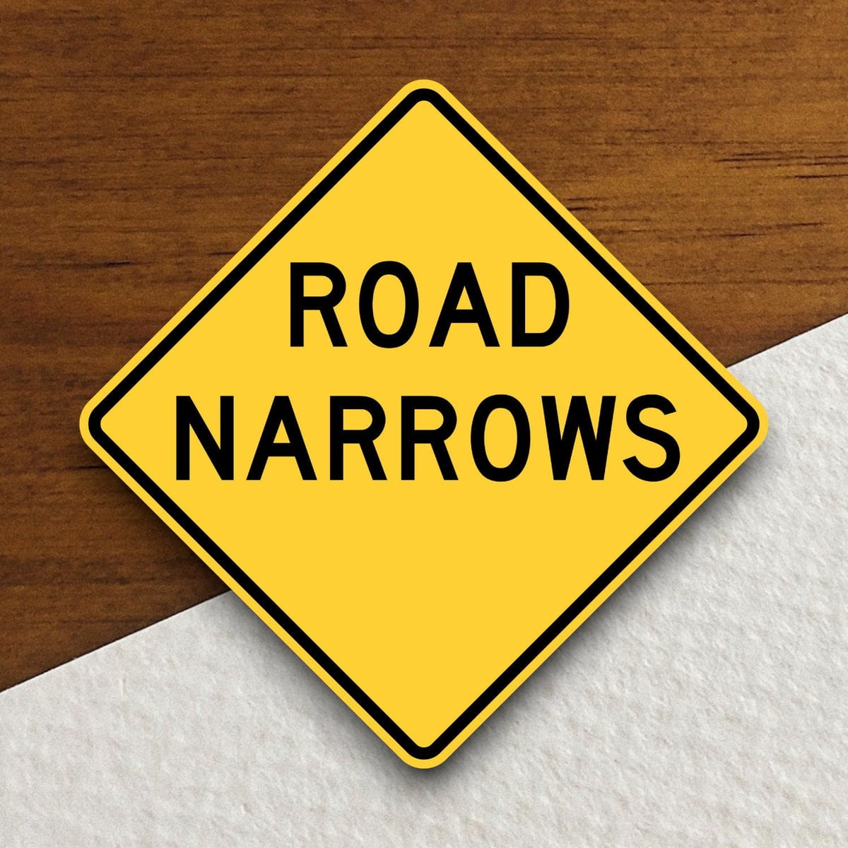 Stickly Road Narrows Road Sign Stickers, Traffic Sticker, Road Sign ...