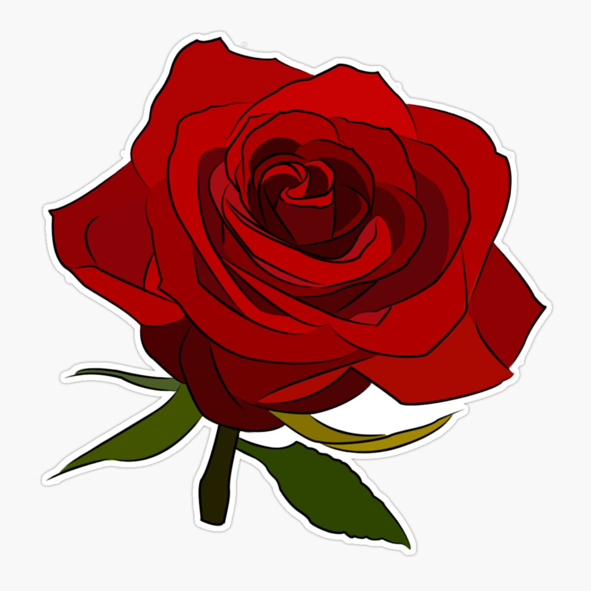Stickly Rose Sticker, Phone Decal Water Bottle Stickers Car Decals ...