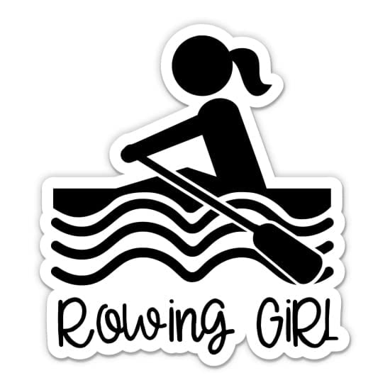 Stickly Rowing Girl Sticker Laptop Sticker Vinyl for Car, Phone, Water ...