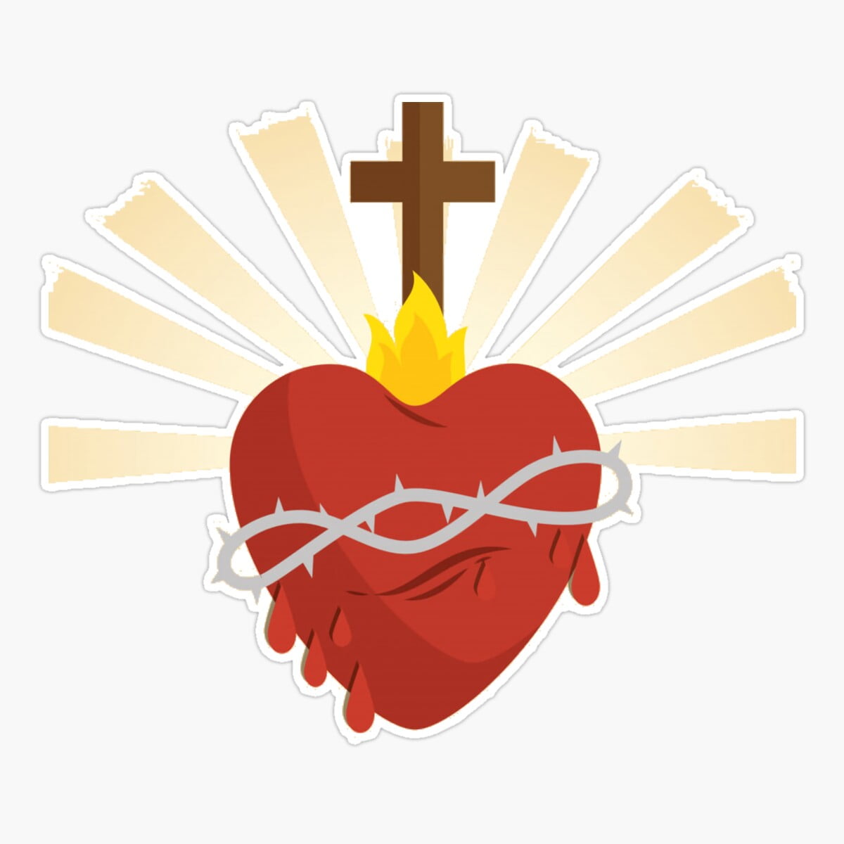 Stickly Sacred Heart Of Sticker, Phone Decal Water Bottle Stickers Car ...