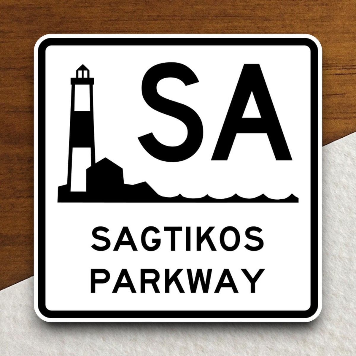 Stickly Sagtikos Parkway Road Sign Stickers, Traffic Sticker, Road Sign ...