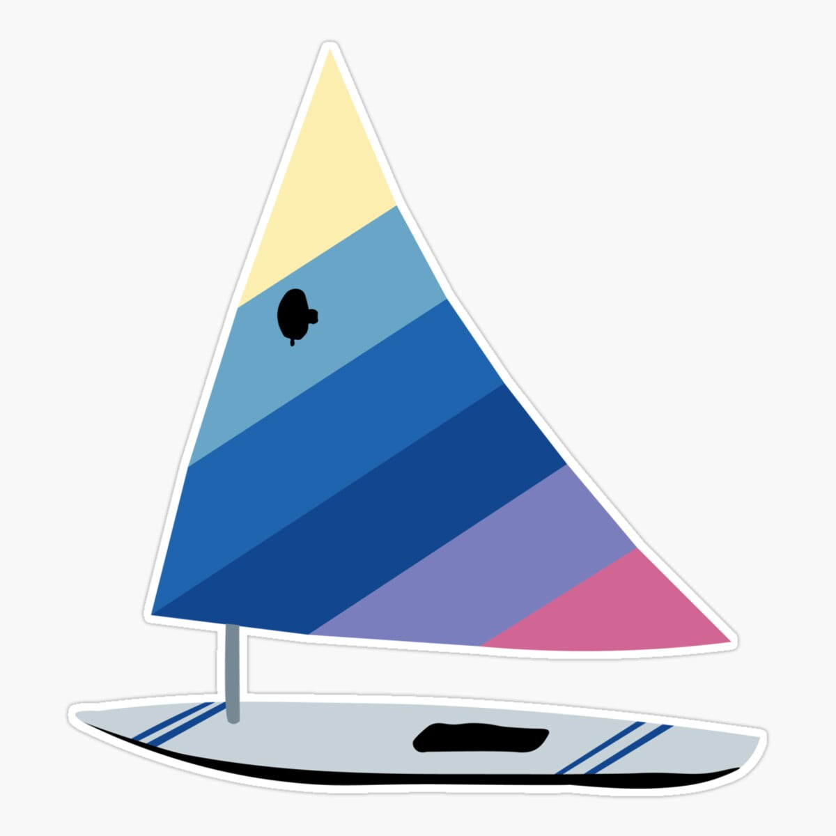 Stickly Sailboat Sticker, Phone Decal Water Bottle Stickers Car Decals ...