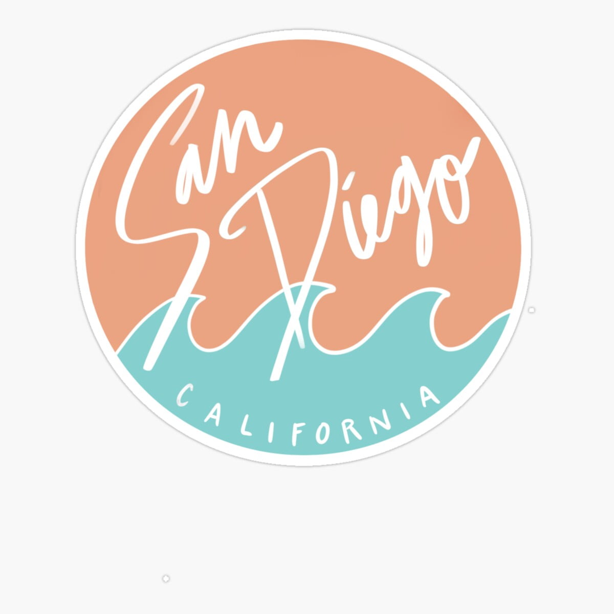 Stickly San Diego California Sticker Pink Solid Sticker, Phone Decal ...