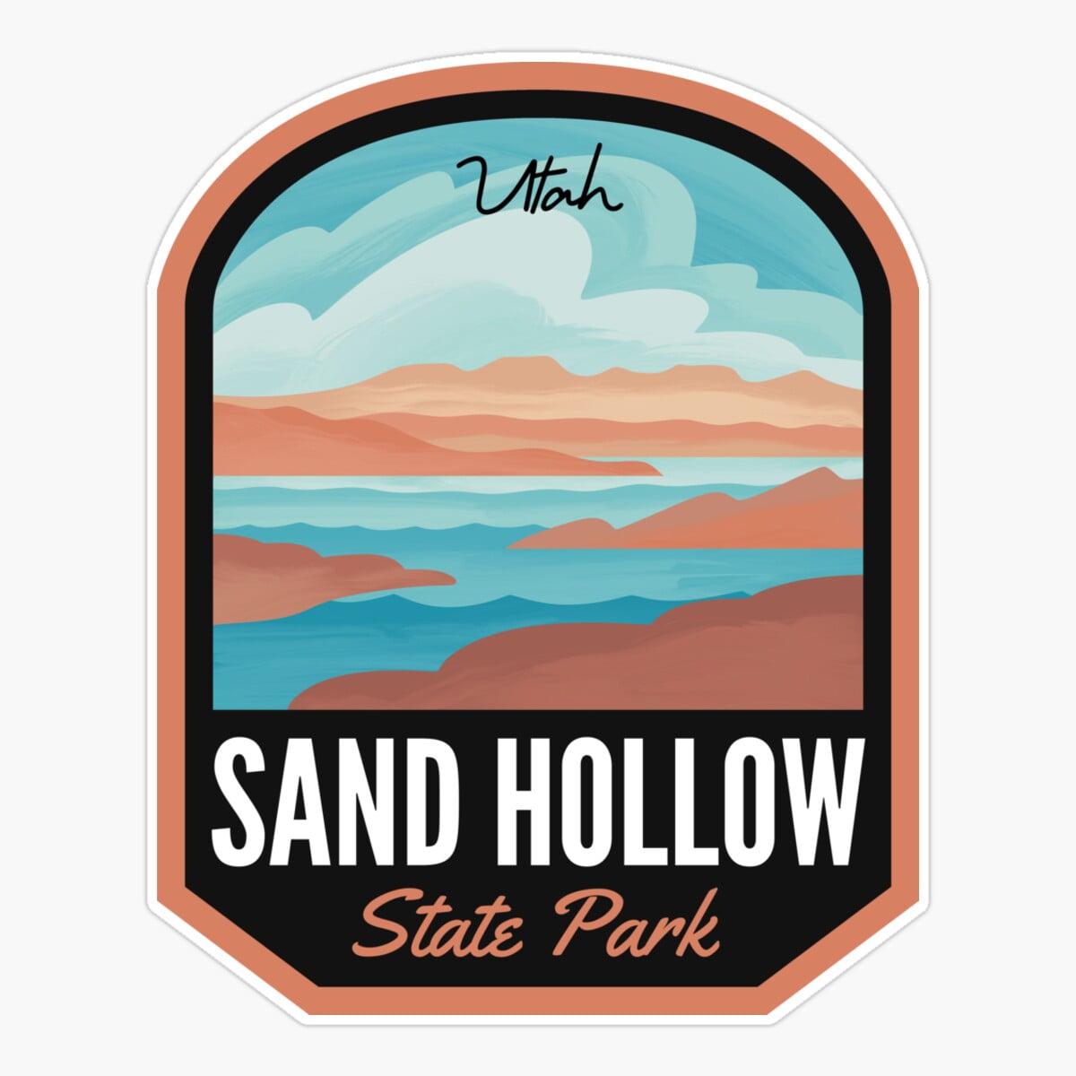 Stickly Sand Hollow State Park Ut Lake Sticker, Phone Decal Water ...