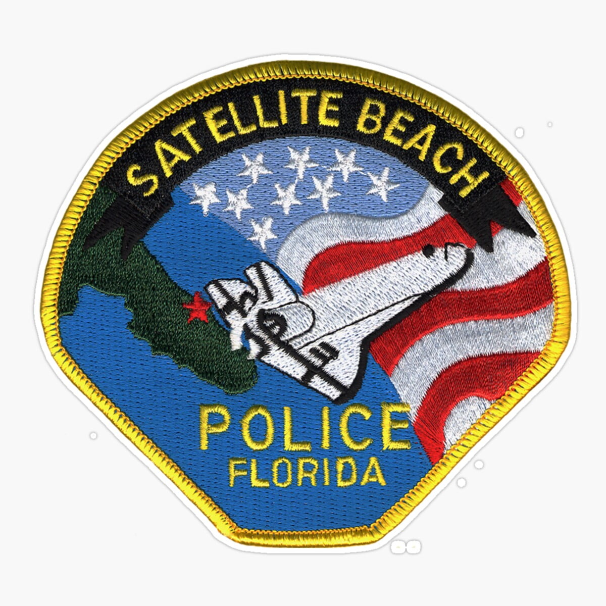 Stickly Satellite Beach Police Department Sticker, Phone Decal Water ...