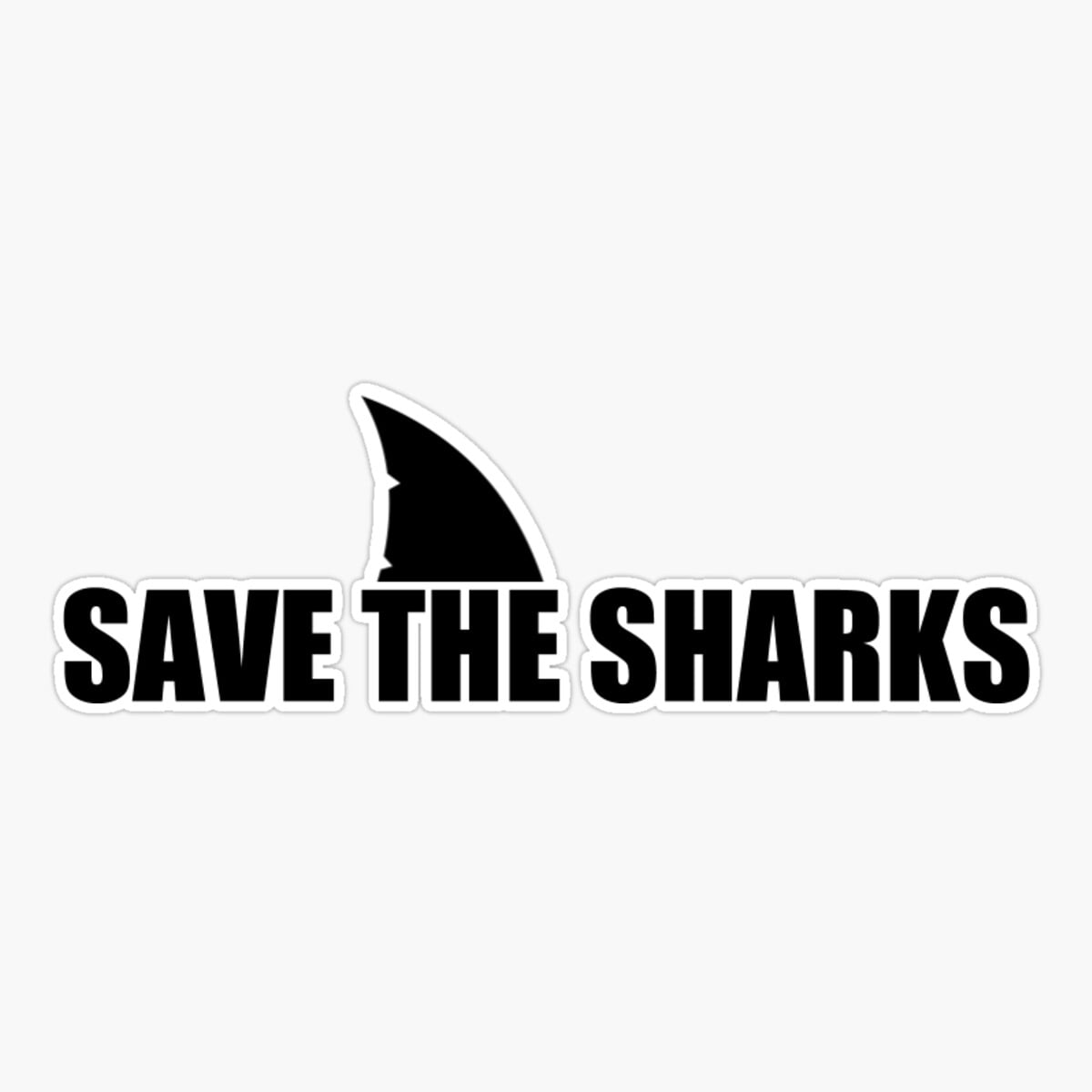 Stickly Save The Sharks Sticker, Phone Decal Water Bottle Stickers Car ...