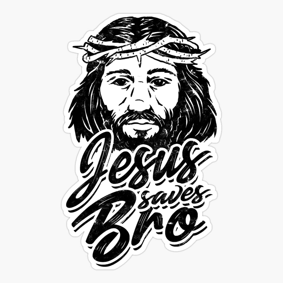 Stickly Saves Bro Faith In Christ Sticker, Phone Decal Water Bottle ...