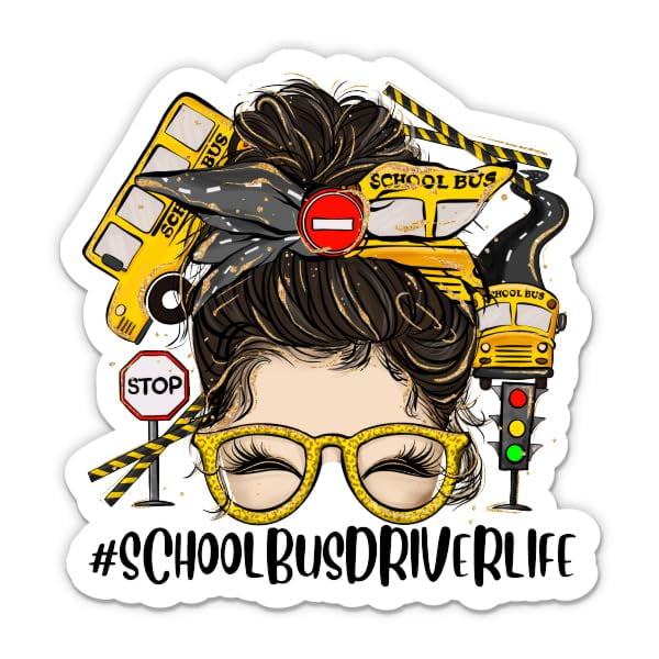 Stickly School Bus Driver Life Sticker Laptop Sticker Vinyl for Car ...
