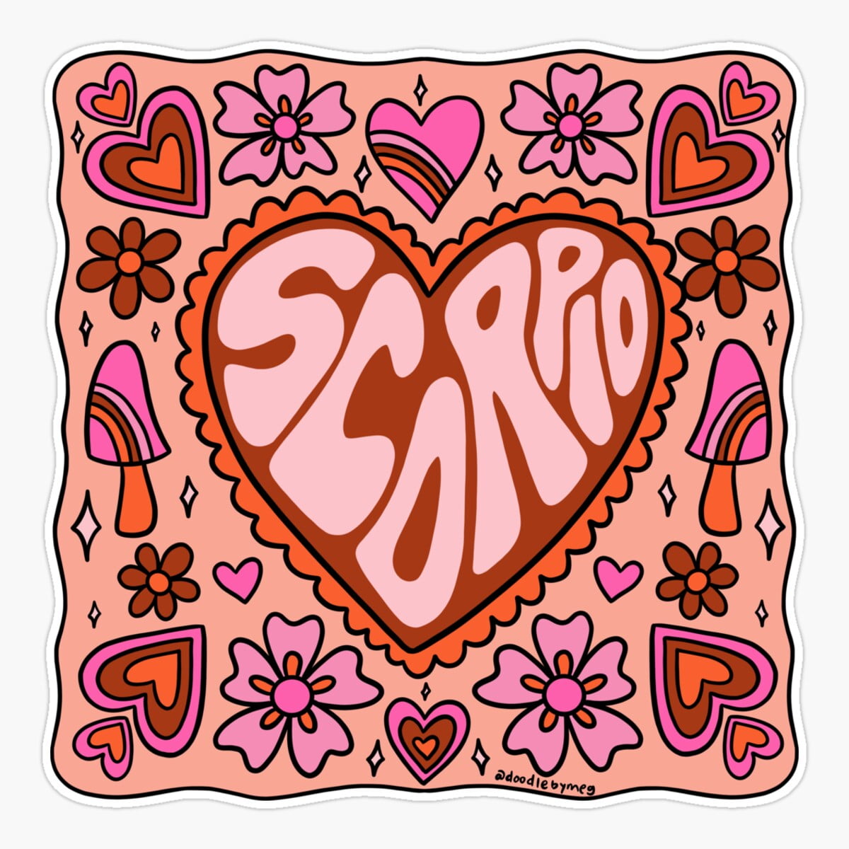 Stickly Scorpio Heart Sticker, Phone Decal Water Bottle Stickers Car ...