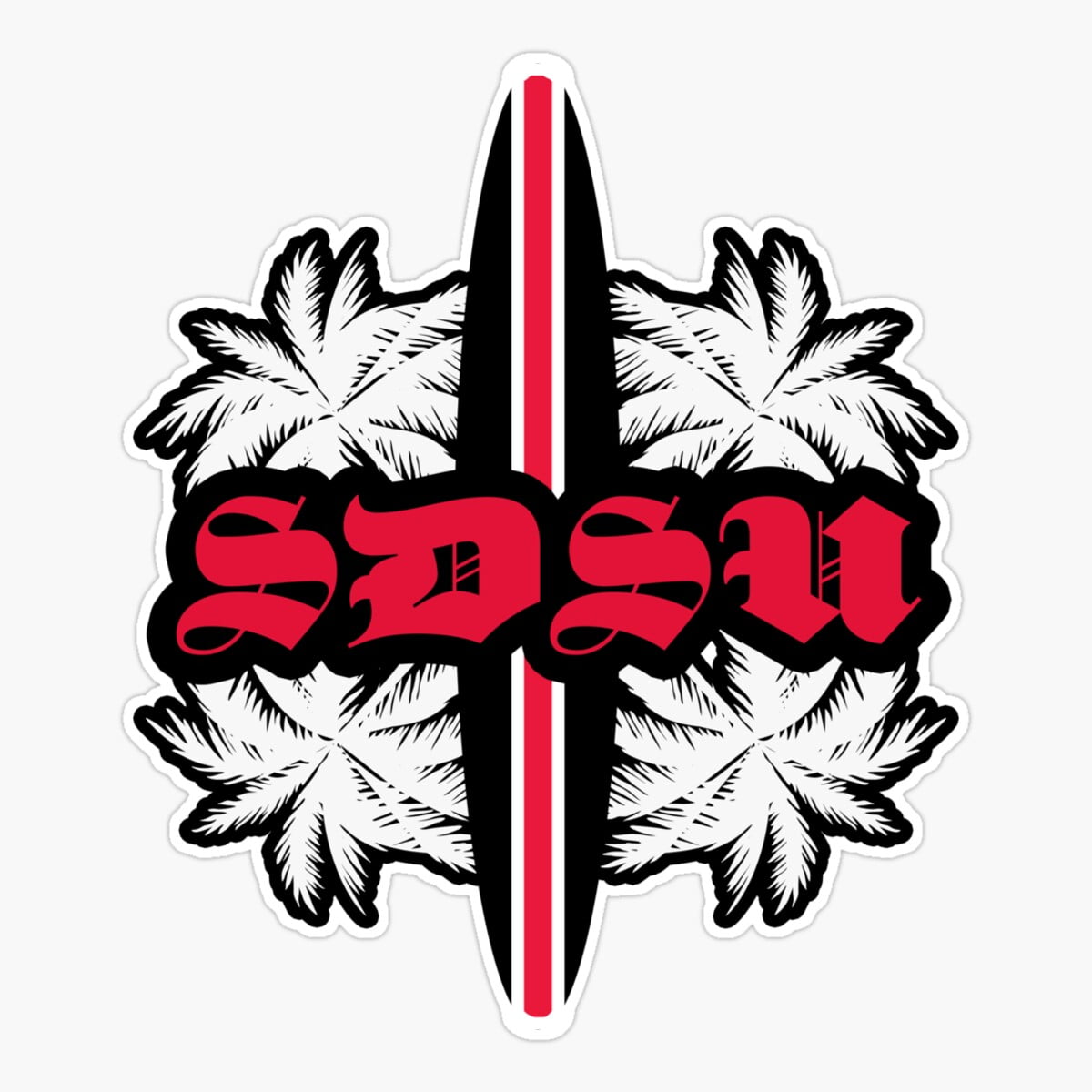 Stickly Sdsu Sticker, Phone Decal Water Bottle Stickers Car Decals ...