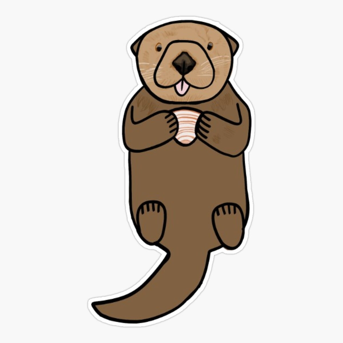 Stickly Sea Otter With A Shell Sticker, Phone Decal Water Bottle ...