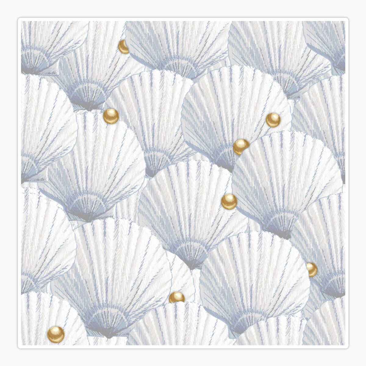 Stickly Seashells Pearl Treasure - Whisper Gray + Gold Tone Sticker ...
