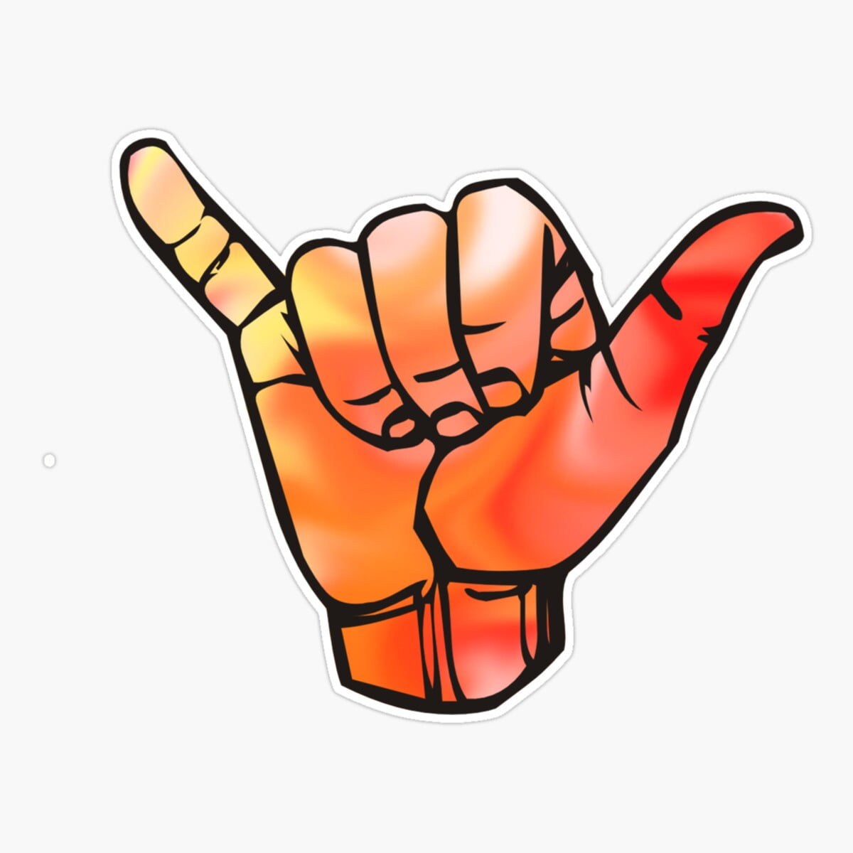 Stickly Shaka Sticker, Phone Decal Water Bottle Stickers Car Decals ...