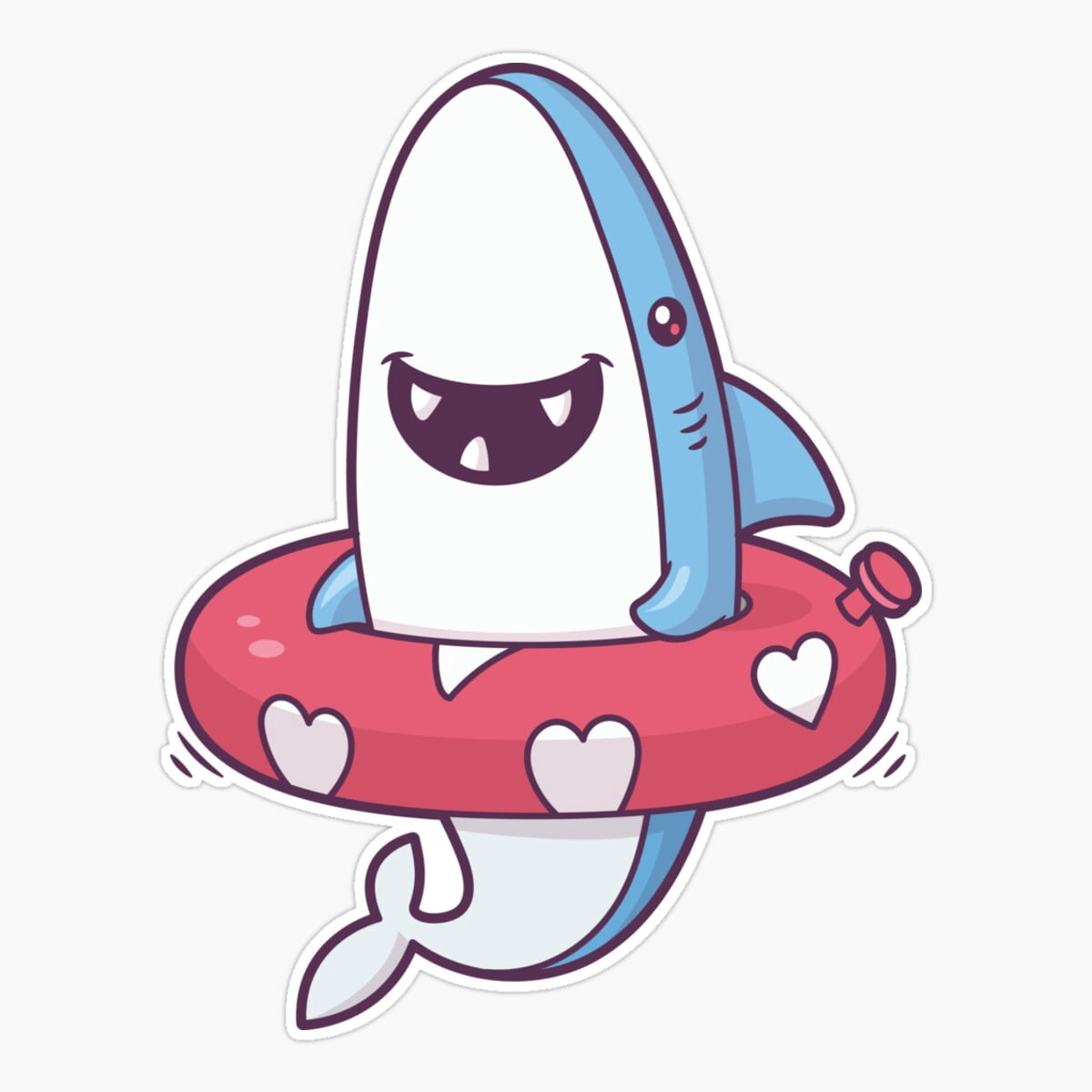 Stickly Shark Summer Fun Sticker, Phone Decal Water Bottle Stickers Car ...