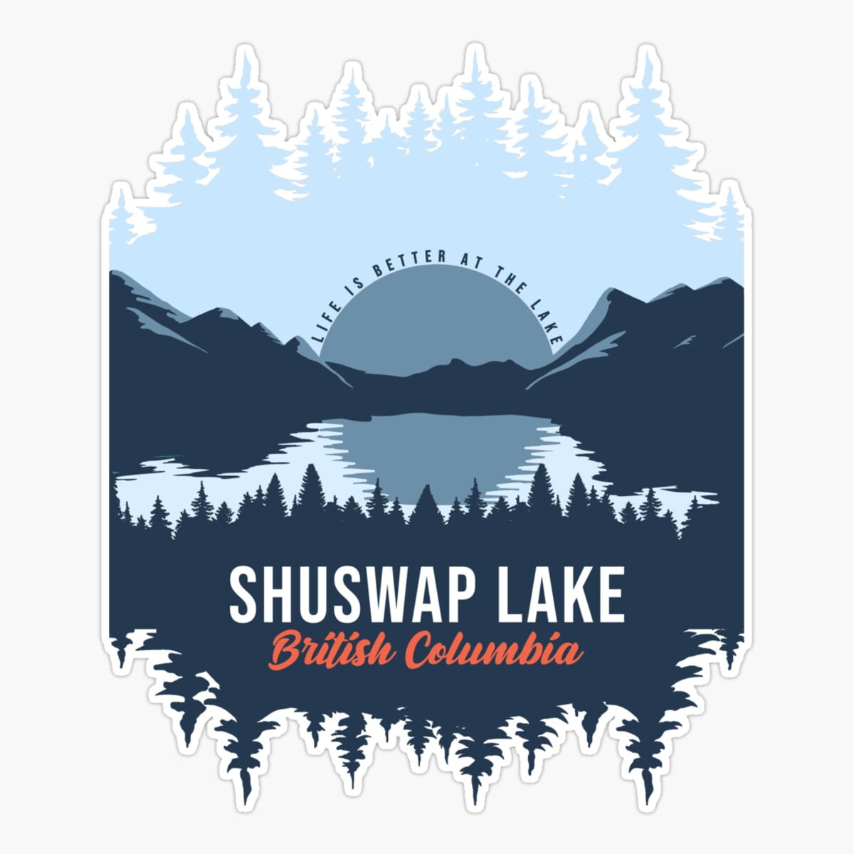 Stickly Shuswap Lake British Columbia Canada Lake With Mountain And ...