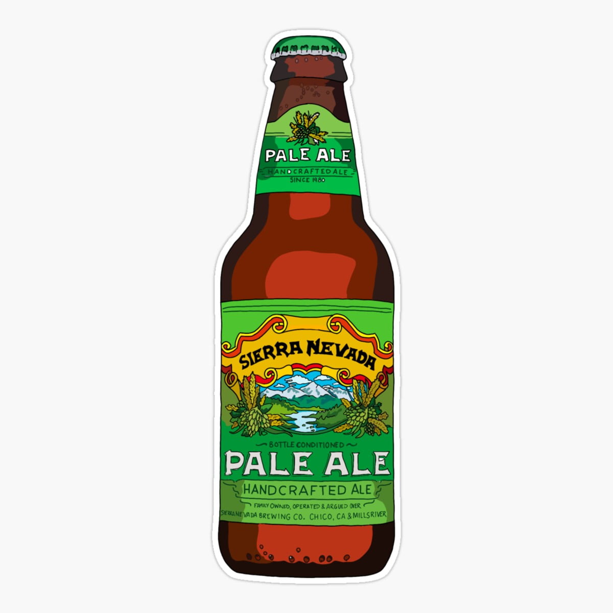 Stickly Sierra Nevada Pale Ale Beer Sticker, Phone Decal Water Bottle ...