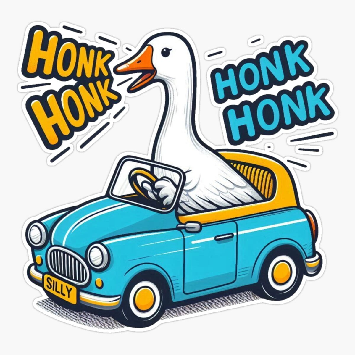 Stickly Silly Goose Car Blue Sticker, Phone Decal Water Bottle Stickers ...