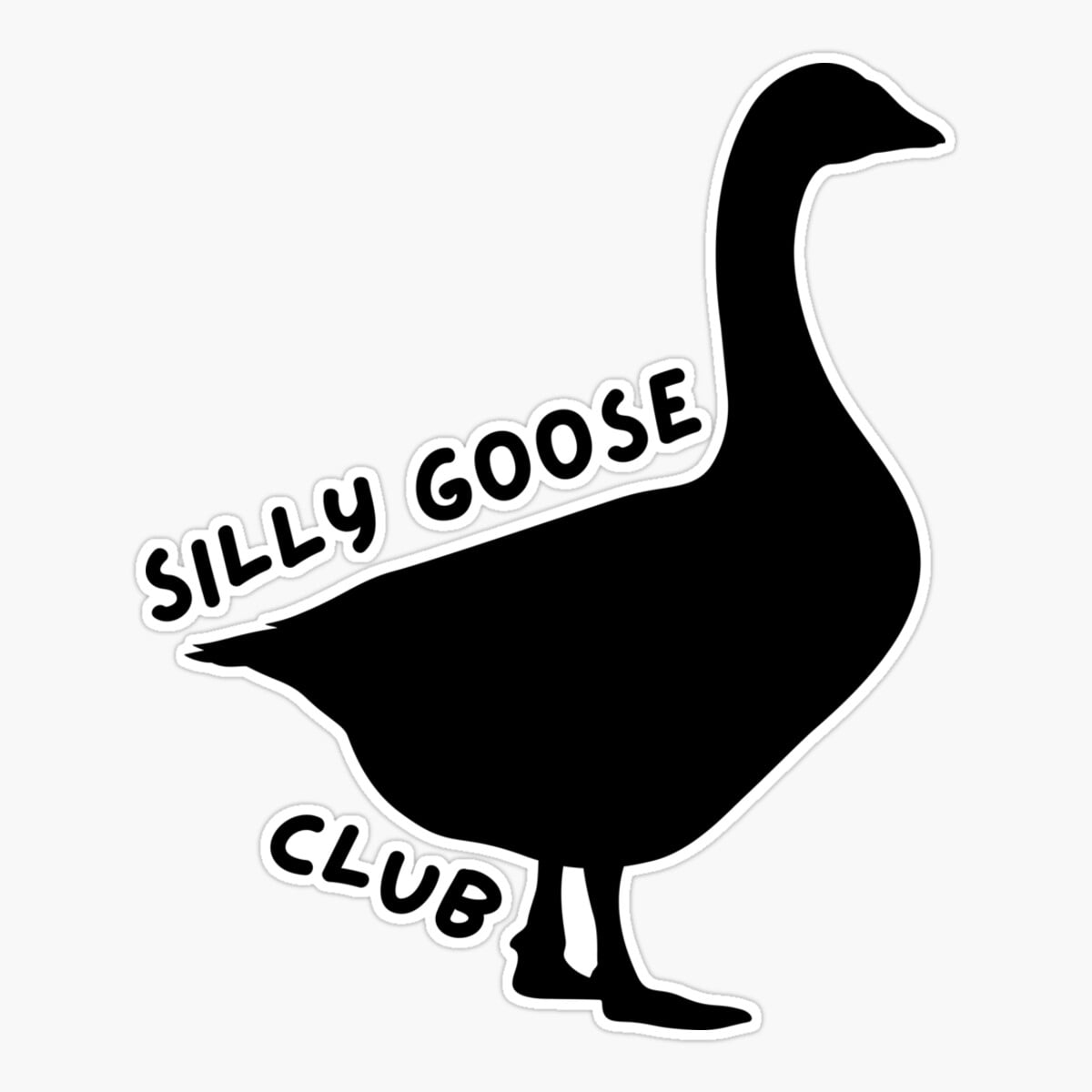 Stickly Silly Goose Club Silhouette Sticker, Phone Decal Water Bottle ...