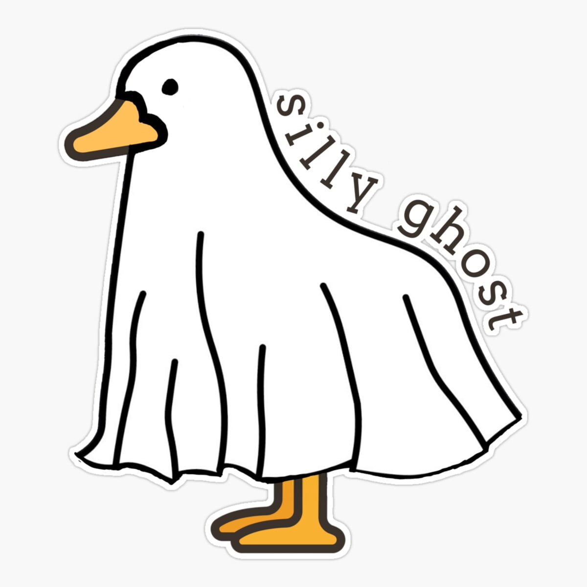 Stickly Silly Goose In A Halloween Ghost Costume. Spooky Goose. Silly ...