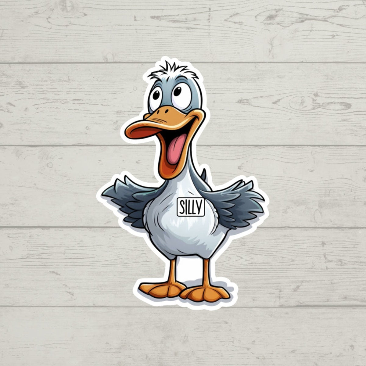 Stickly Silly Goose Sticker Waterproof Glossy Vinyl Sticker Cute Gift ...