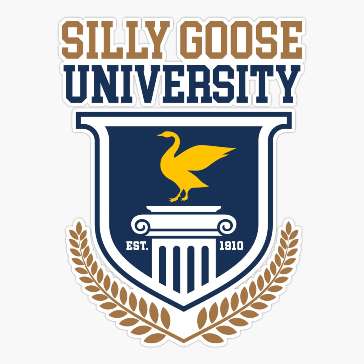 Stickly Silly Goose University: Amusing College Fun Sticker, Phone ...