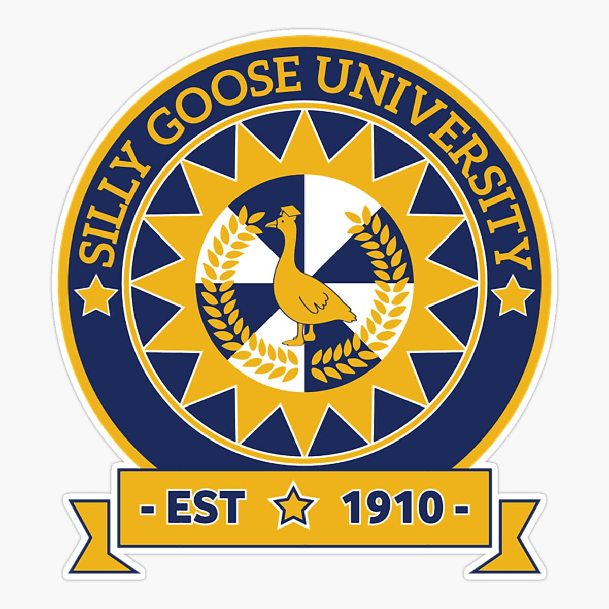 Stickly Silly Goose University , Funny Silly Goose University Sticker ...