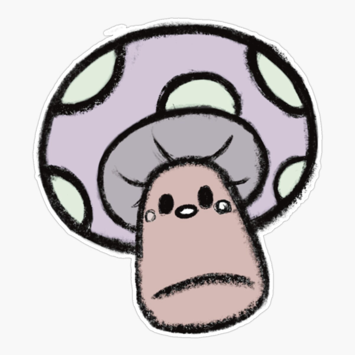 Stickly Simple Happy Mushroom Sticker, Phone Decal Water Bottle ...