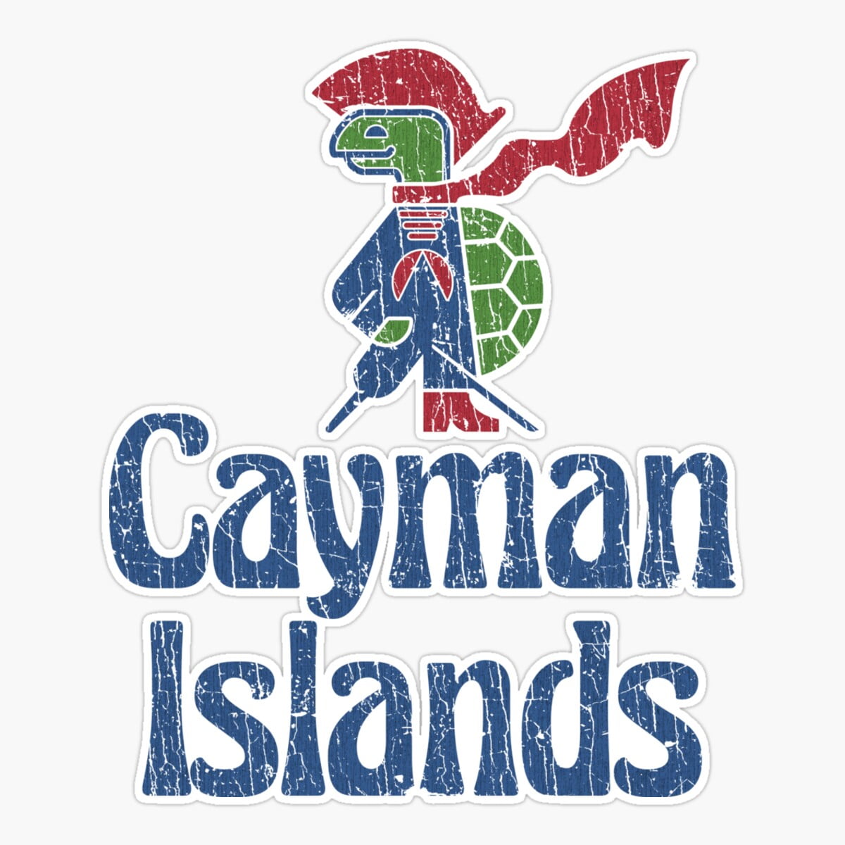 Stickly Sir Turtle Ocayman Islands 1963 Sticker, Phone Decal Water ...