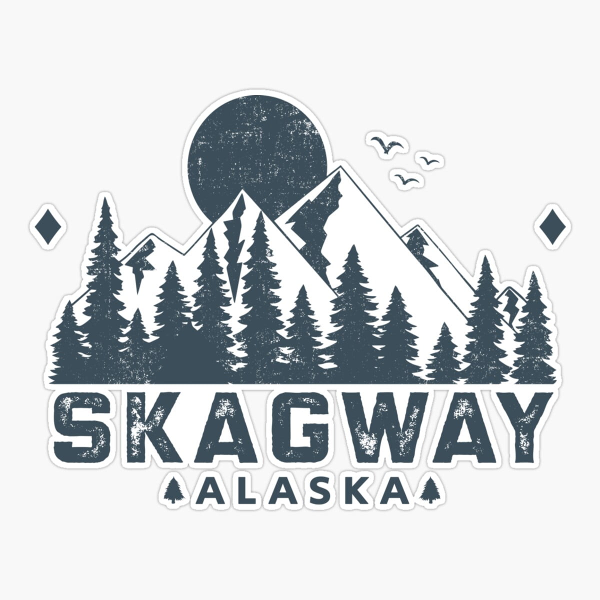 Stickly Skagway Alaska Mountain View Sticker, Phone Decal Water Bottle ...
