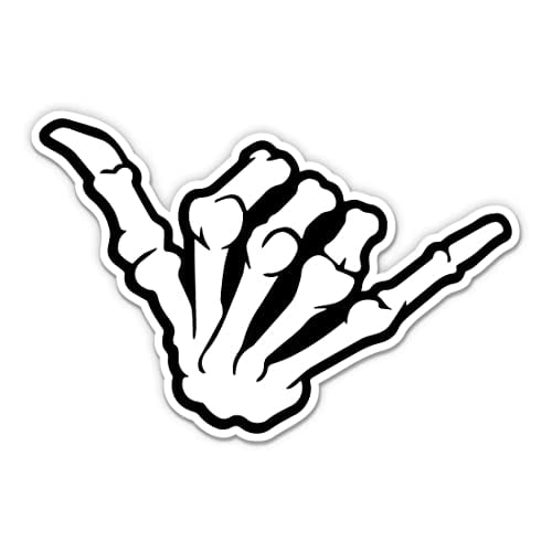 Stickly Skeleton Hand Shaka Sticker Laptop Sticker Vinyl for Car, Phone ...