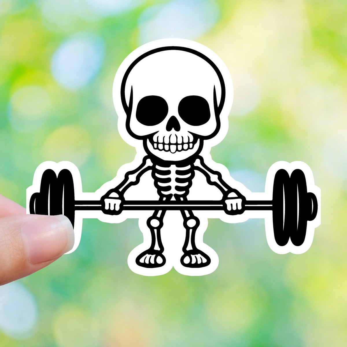 Stickly Skeleton Weightlifting Sticker, Deadlifts Sticker, Workout ...