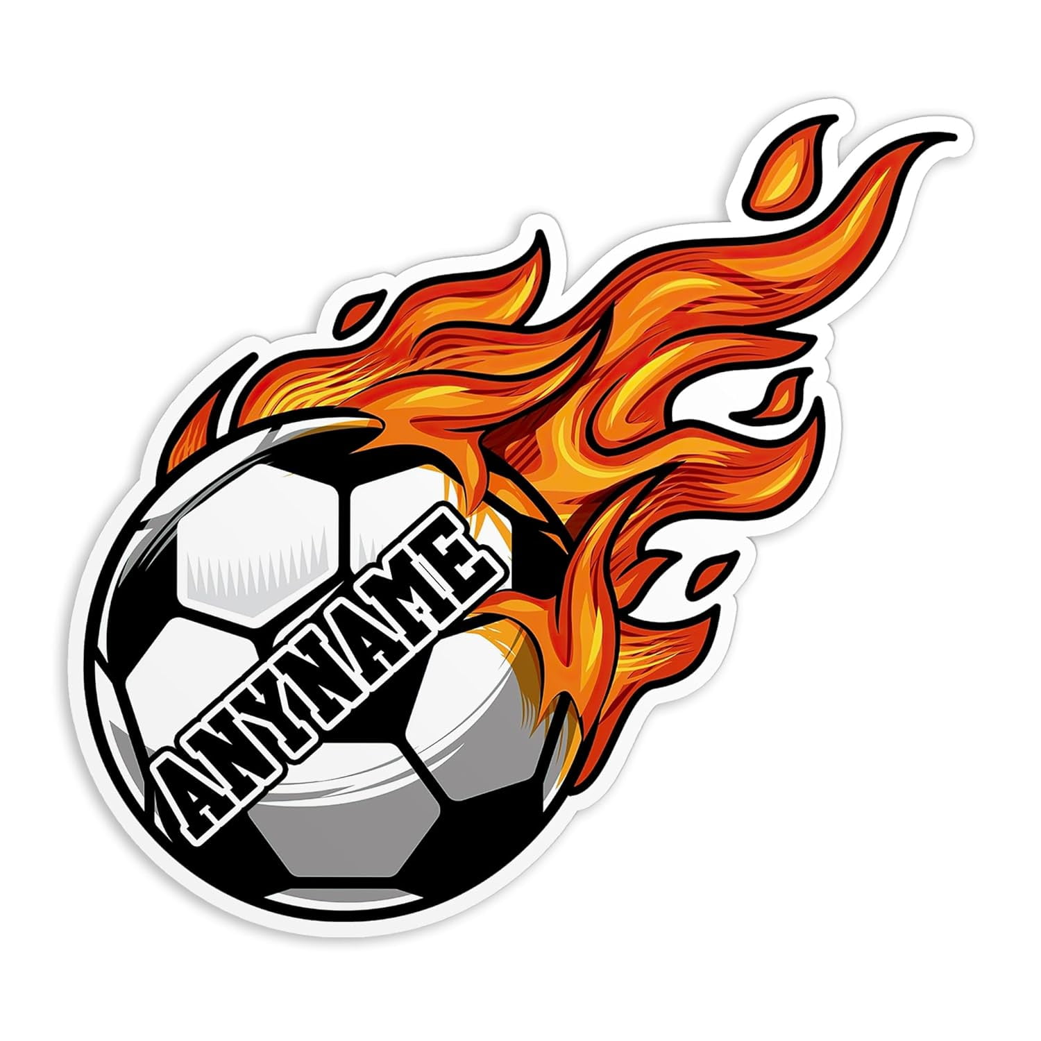 Stickly Soccer Name Stickers Soccer Flame Name Player Team Sticker Die ...