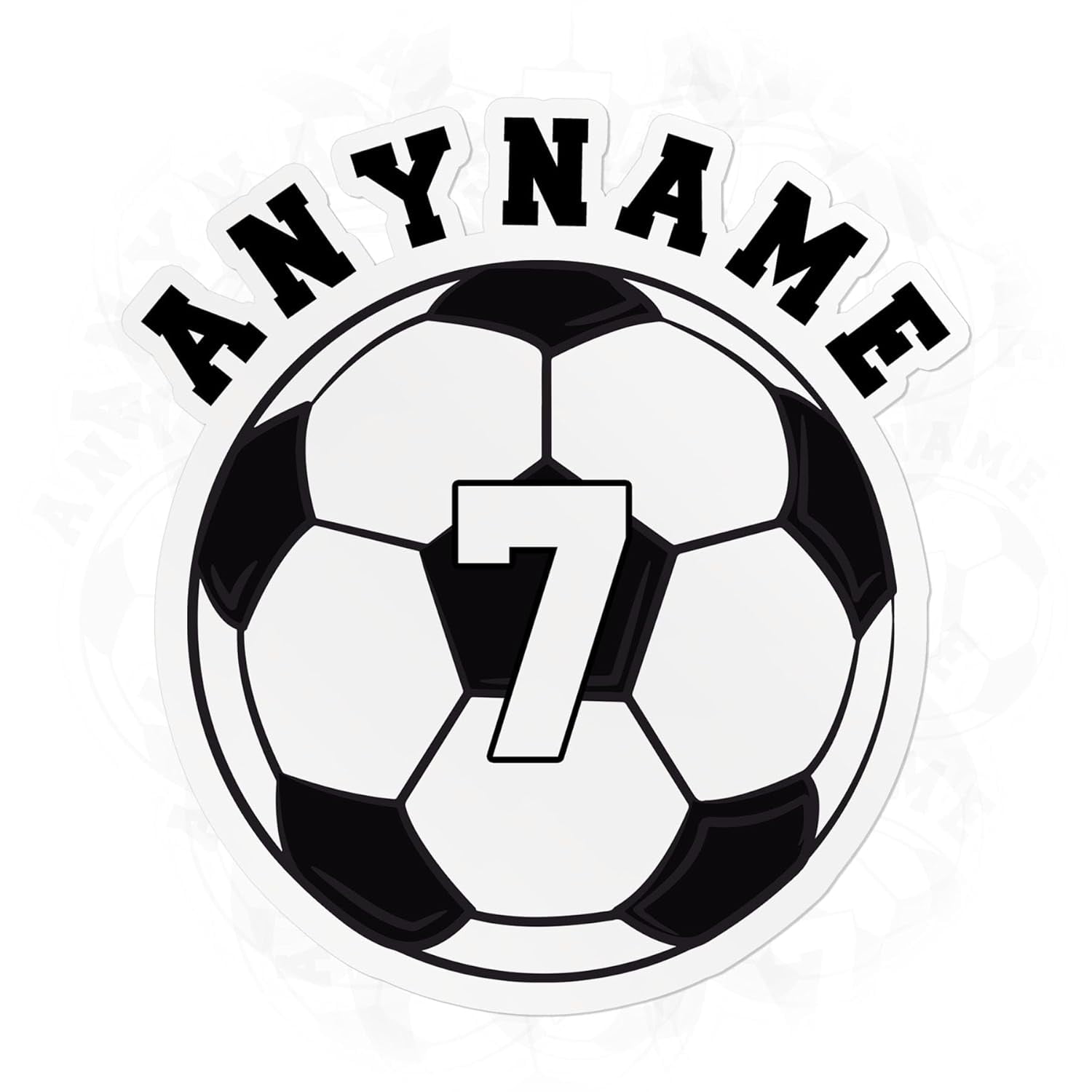 Stickly Soccer Sticker Sports Font Style Name Sticker Soccer Ball Vinyl ...
