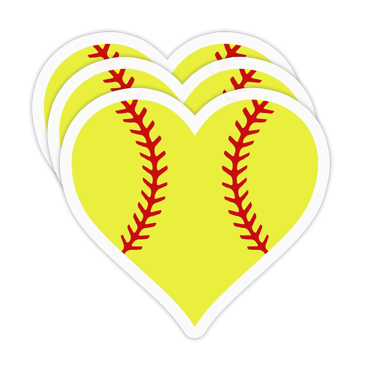 Stickly Softball Heart Sticker Softball Decals, Softball Sport Stickers ...