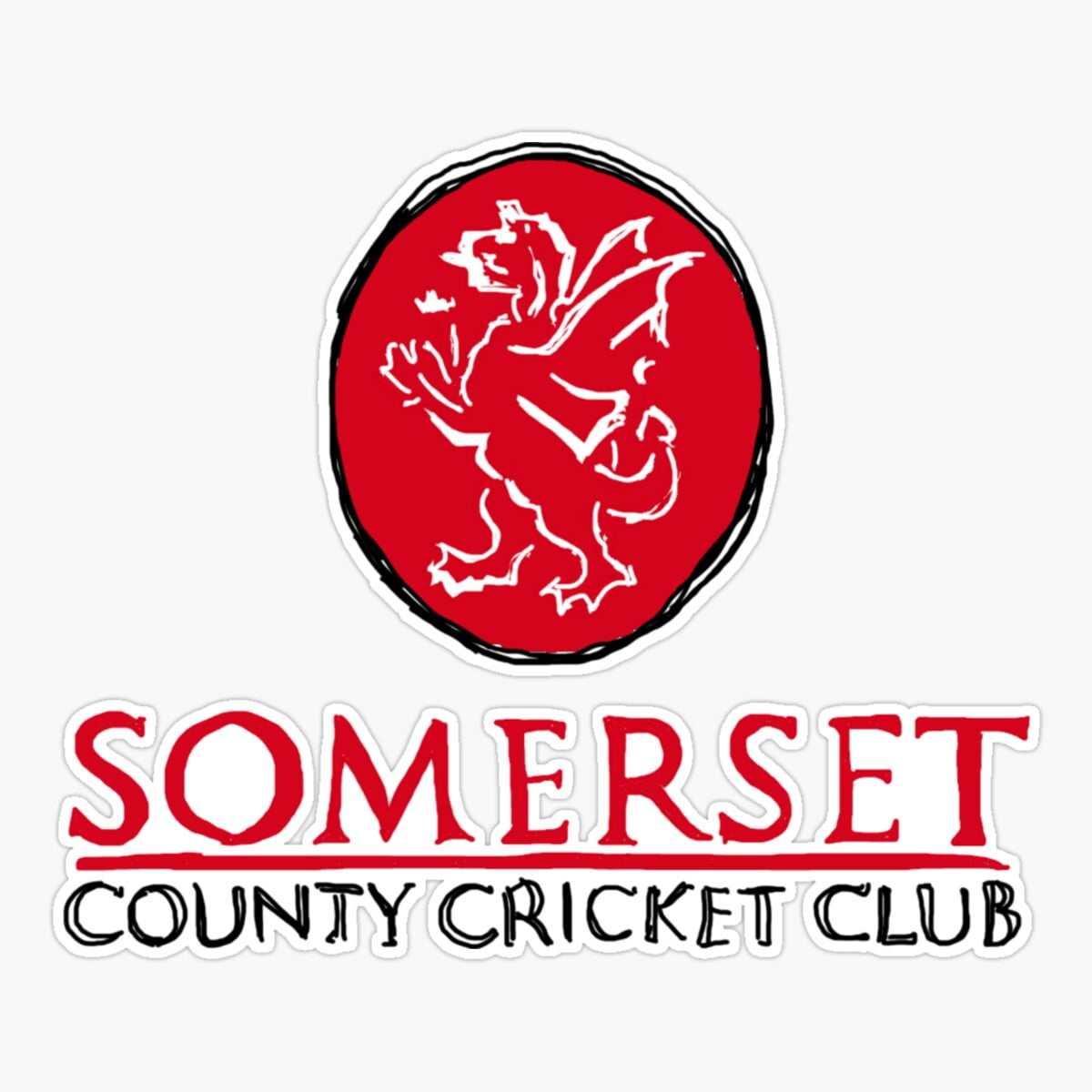 Stickly Somerset County Cricket Club Sticker, Phone Decal Water Bottle ...