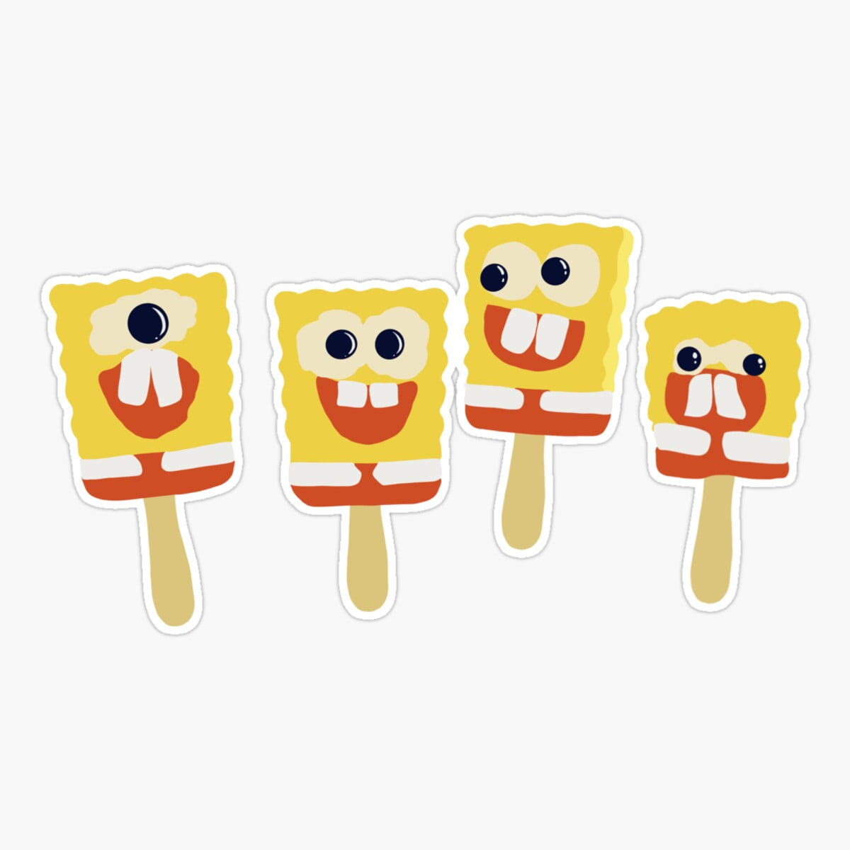 Stickly Sponge Bob Popsicle Cartoon Sticker, Phone Decal Water Bottle ...