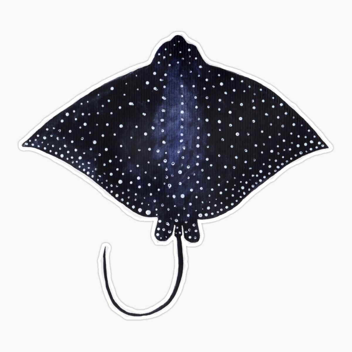 Stickly Spotted Eagle Ray Watercolor Painting Sticker, Phone Decal ...