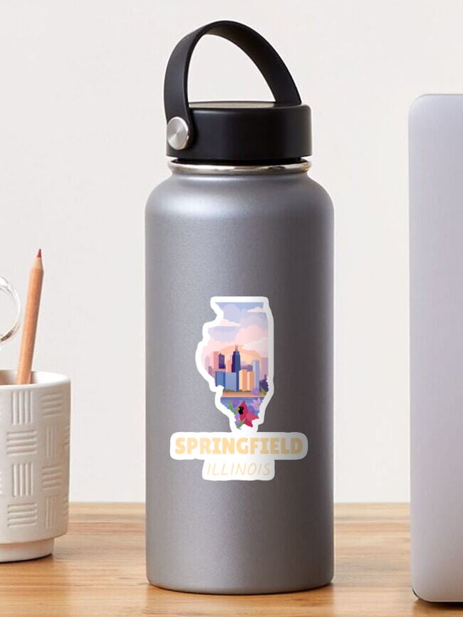 Stickly Springfield Illinois Map Sticker, Phone Decal Water Bottle ...