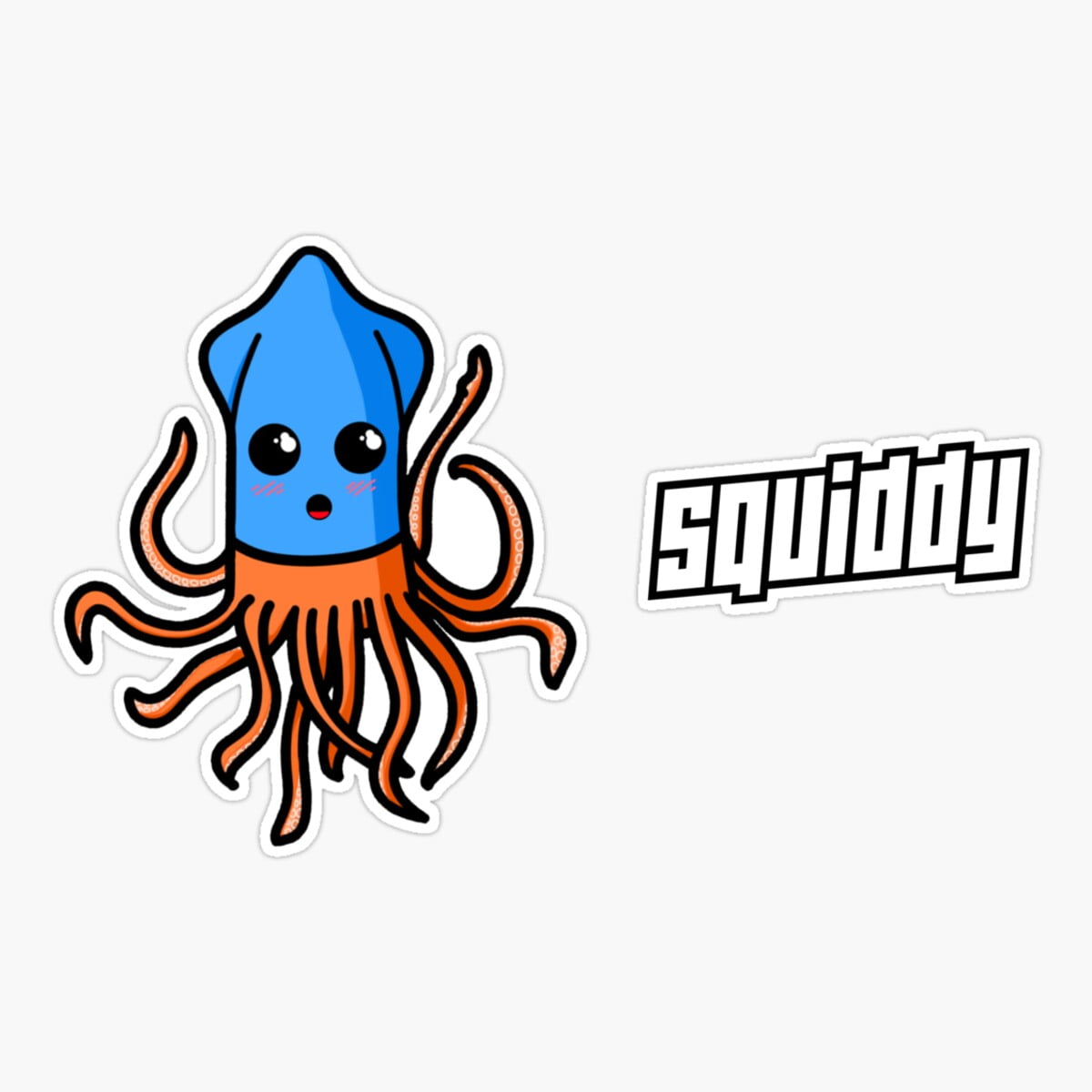 Stickly Squiddy Sticker, Phone Decal Water Bottle Stickers Car Decals ...