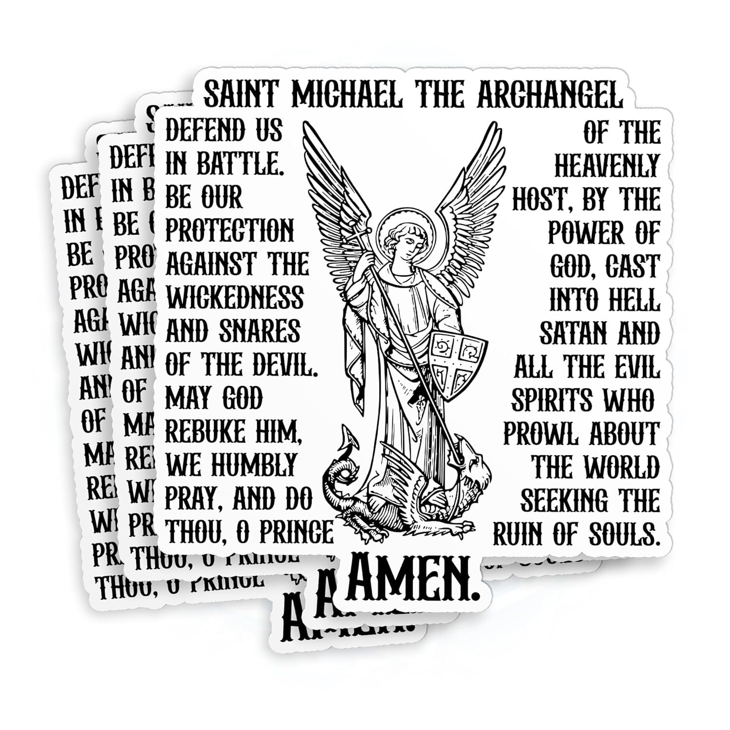 Stickly St Michael Prayer Catholic Archangel Sticker Bible Christian ...