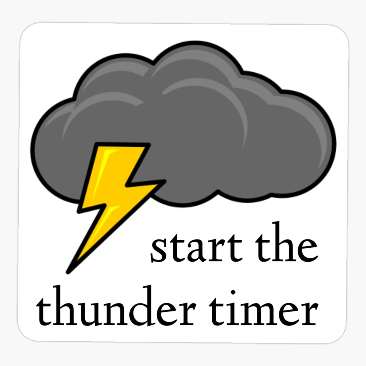 Stickly Start The Thunder Timer Sticker, Phone Decal Water Bottle ...