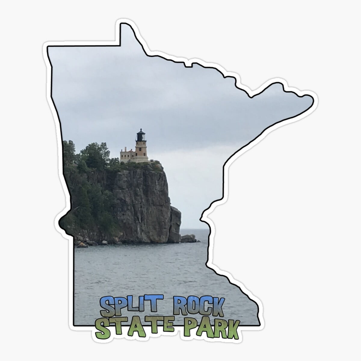 Stickly State Outline (Split Rock State Park) Sticker, Phone Decal ...
