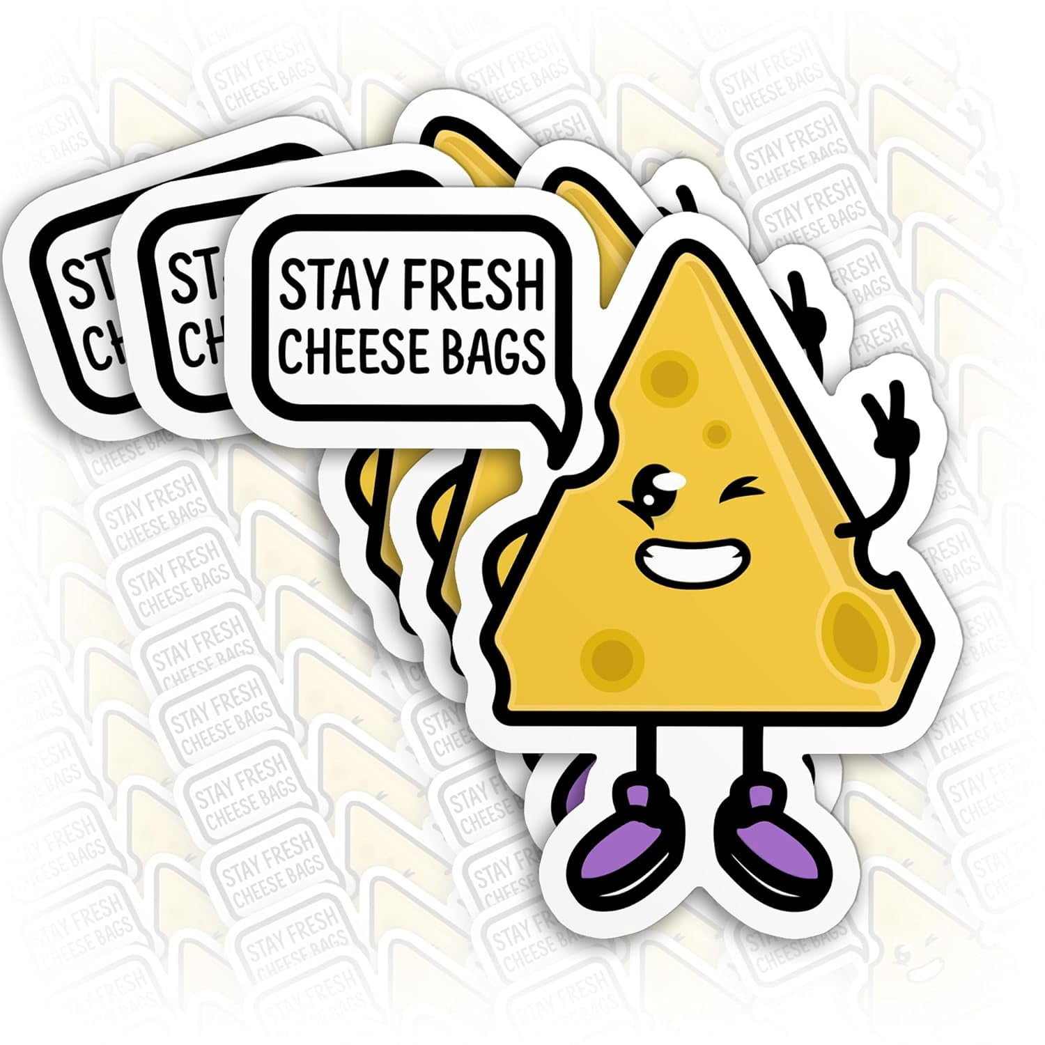 Stickly Stay Fresh Cheese Bags Sticker Cute Cheese Bags Lover Funny ...