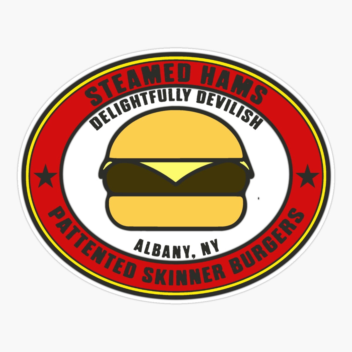 Stickly Steamed Hams Skinner Albany Expression Sticker, Phone Decal ...