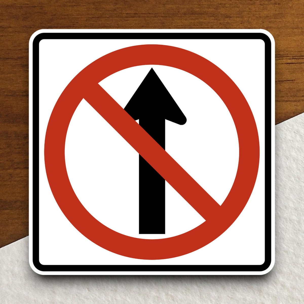 Stickly No Straight Ahead Road Sign Stickers, Traffic Sticker, Road ...