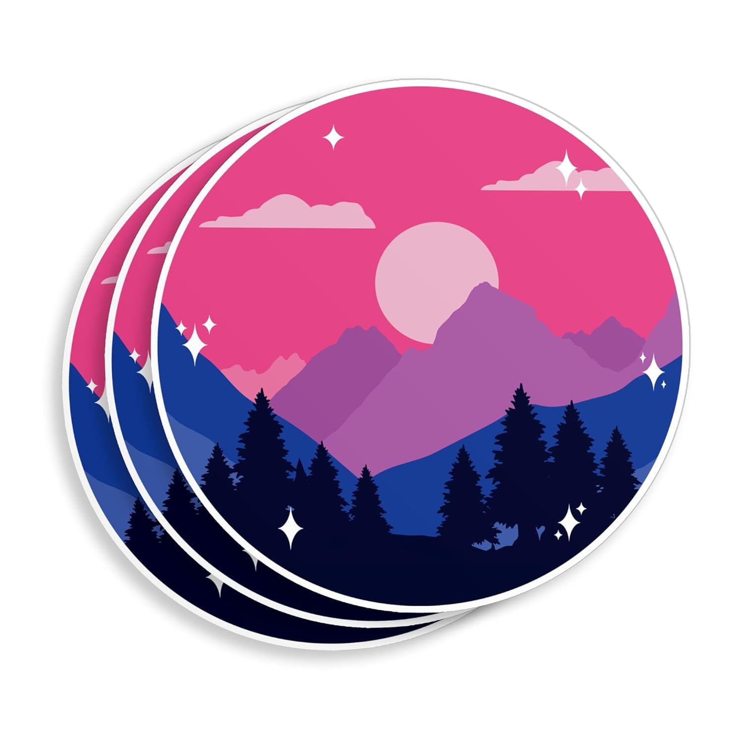Stickly Subtle Bisexual Sticker Flag LGBTQ+ Pride Mountain Trans Sunset ...